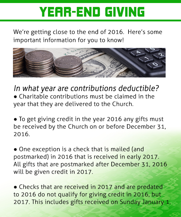 Year End Giving | West Point Baptist Church